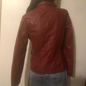 Jennyfer J | Jackets & Coats | Burgundy Maroon Faux Leather Blazer ...
